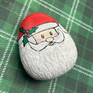 Cute Whimsical Santa Claus, Christmas Holiday, Painted Rock, Pebble Art ...