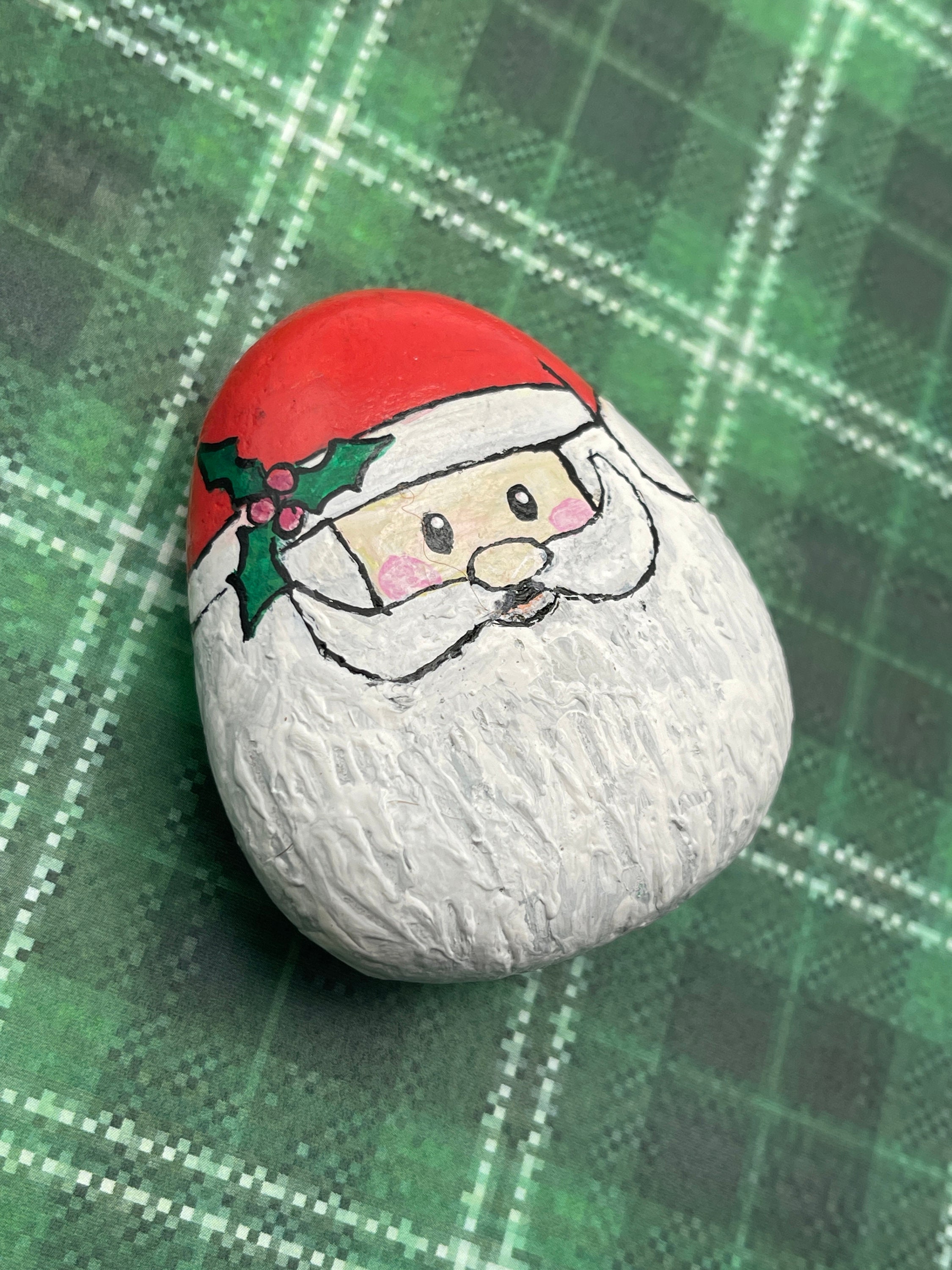 Cute Whimsical Santa Claus, Christmas Holiday, Painted Rock, Pebble Art ...