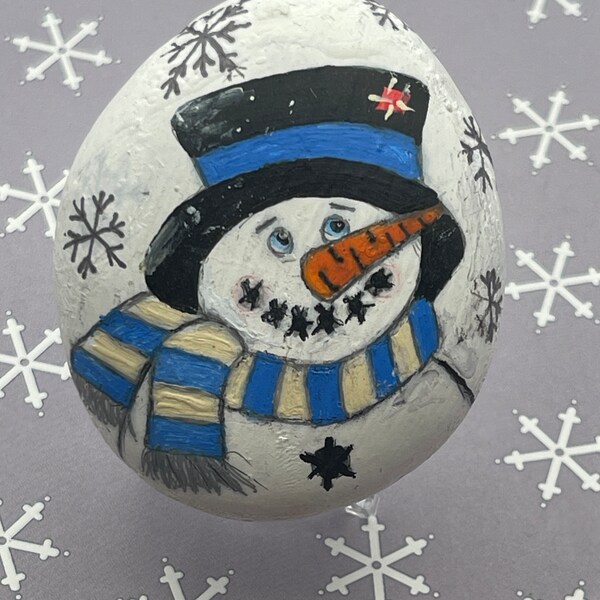 Snowman Pebble Art - Etsy