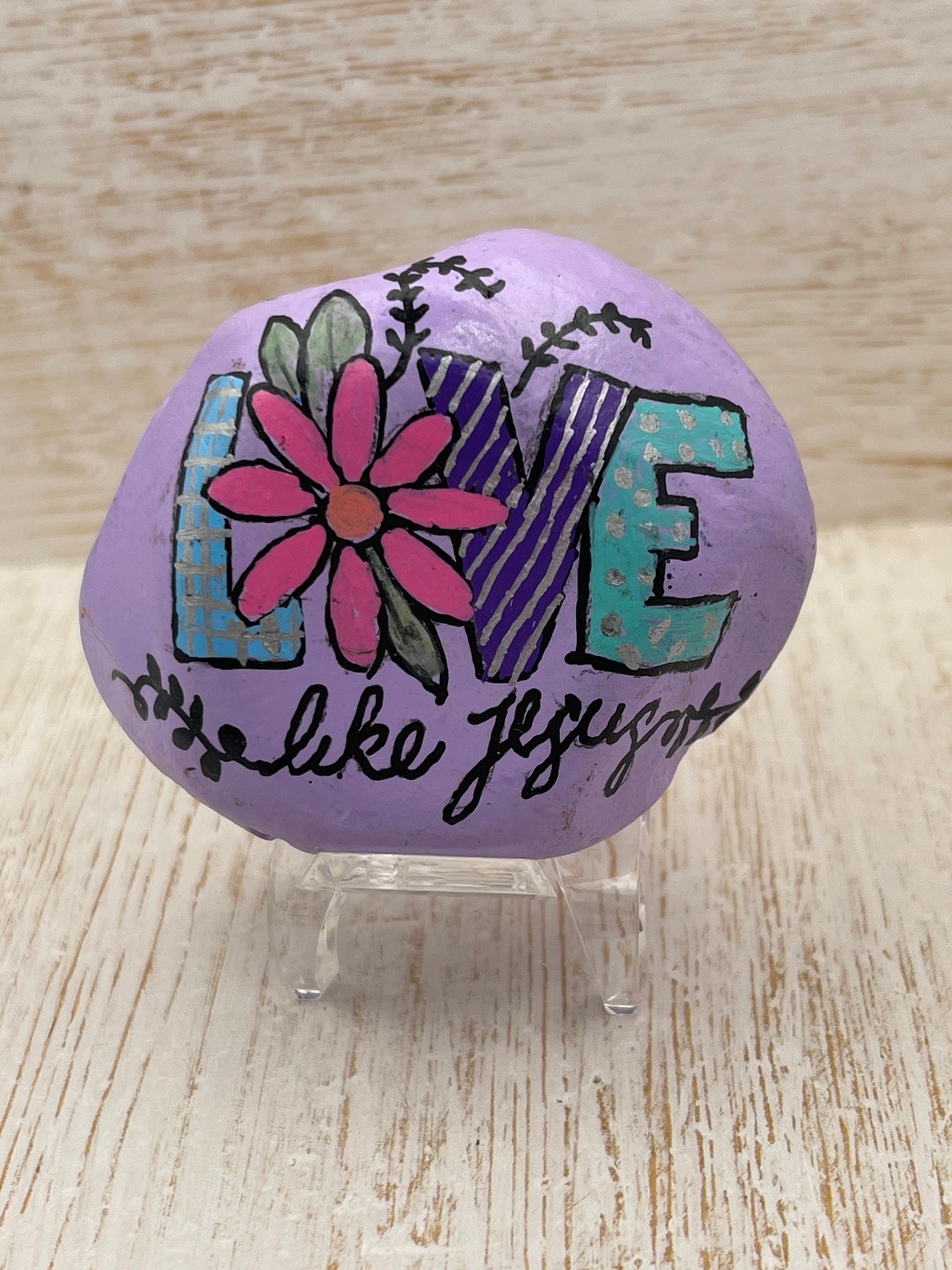 Love Like Jesus, Religious Painted Rock, Stone Painting, Kindness Rocks ...