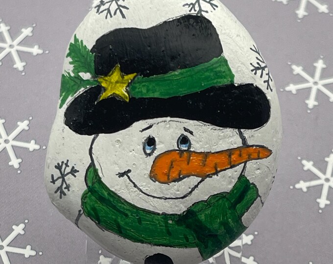 3 Nosy Snowmen Painted Rock - Etsy