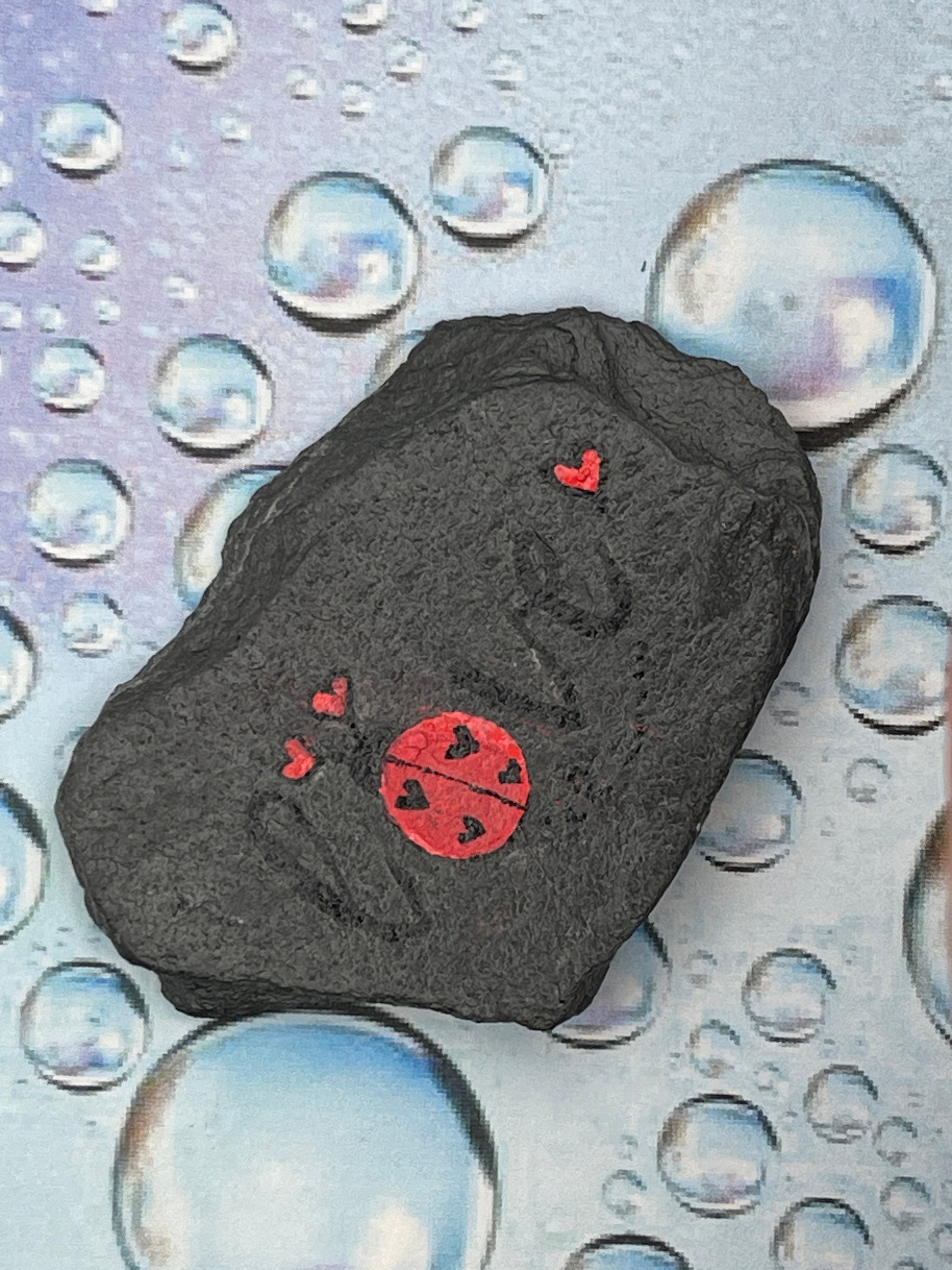 Ladybug Love Bug on Natural Slate Stone, Valentine Gift, Painted Rock ...