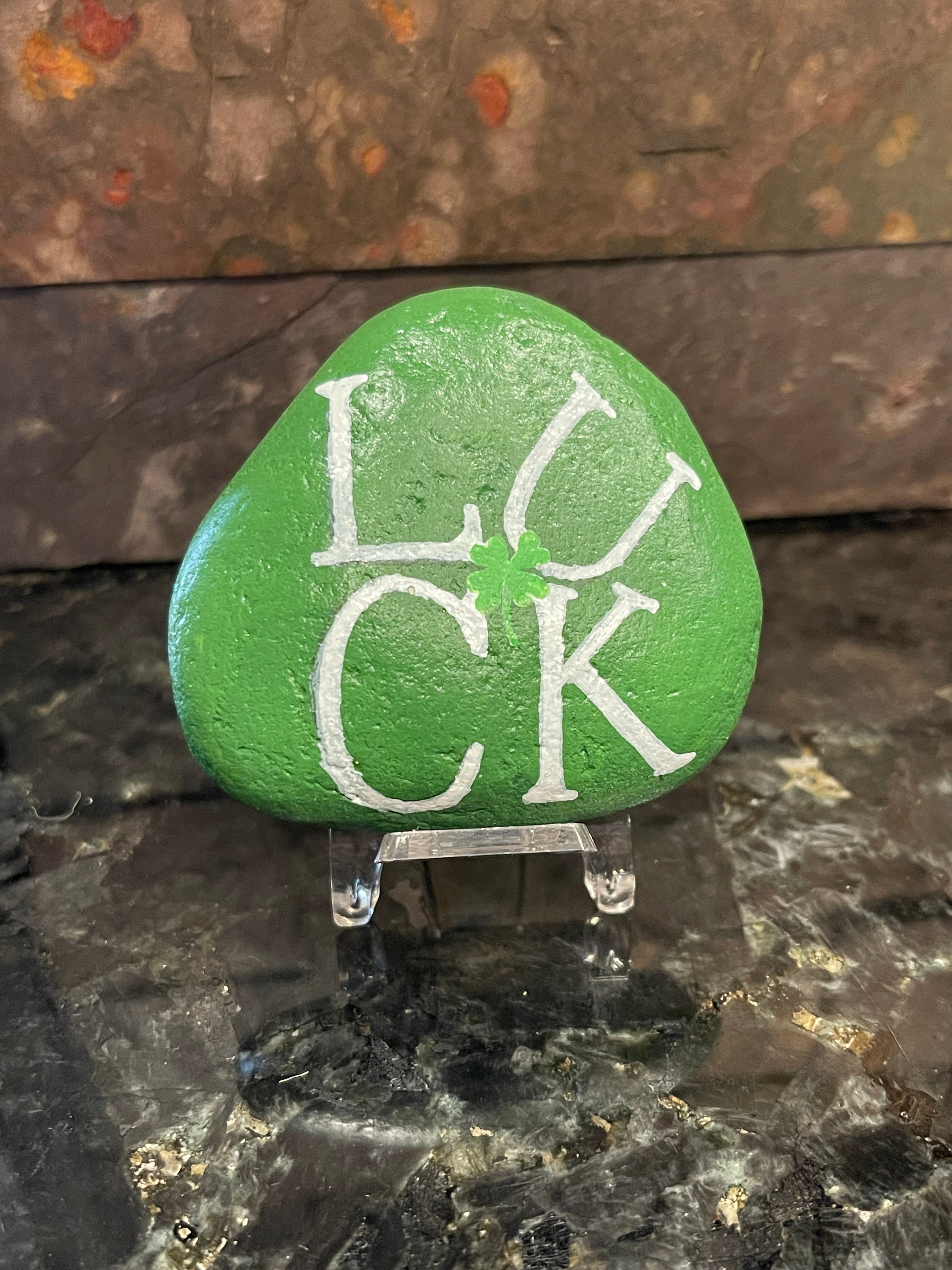 Luck With Four Leaf Clover, St. Patrick's Day, Irish Decor, Painted ...