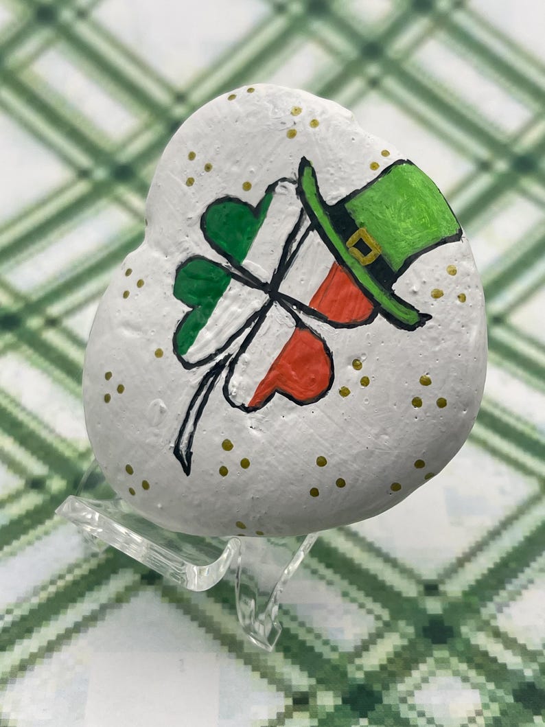Irish Flag Shamrock Wearing Leprechaun Hat, St. Patrick's Day Decor ...