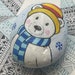 Polar Bear Wearing Scarf and Snow Hat, Christmas Gift, Winter Hand ...