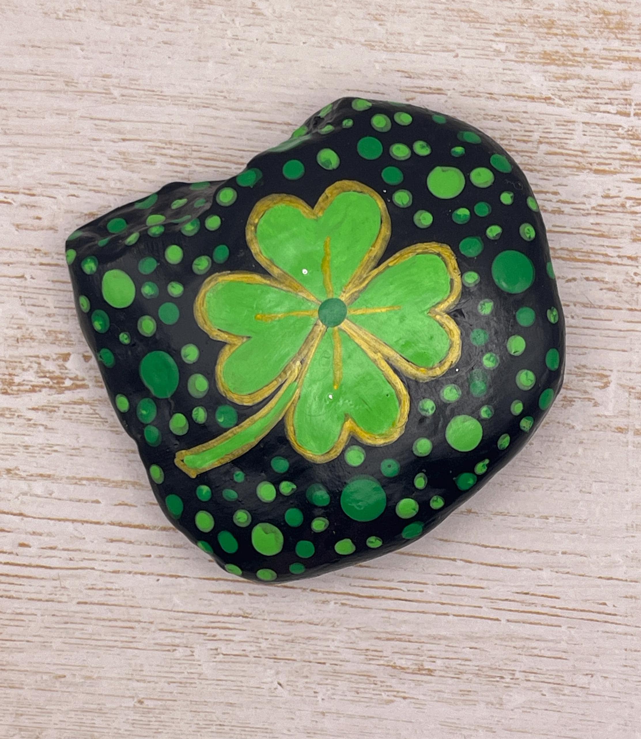 Lucky Shamrock, St. Patrick's Day Decor, Painted Rock, Stone Painting ...
