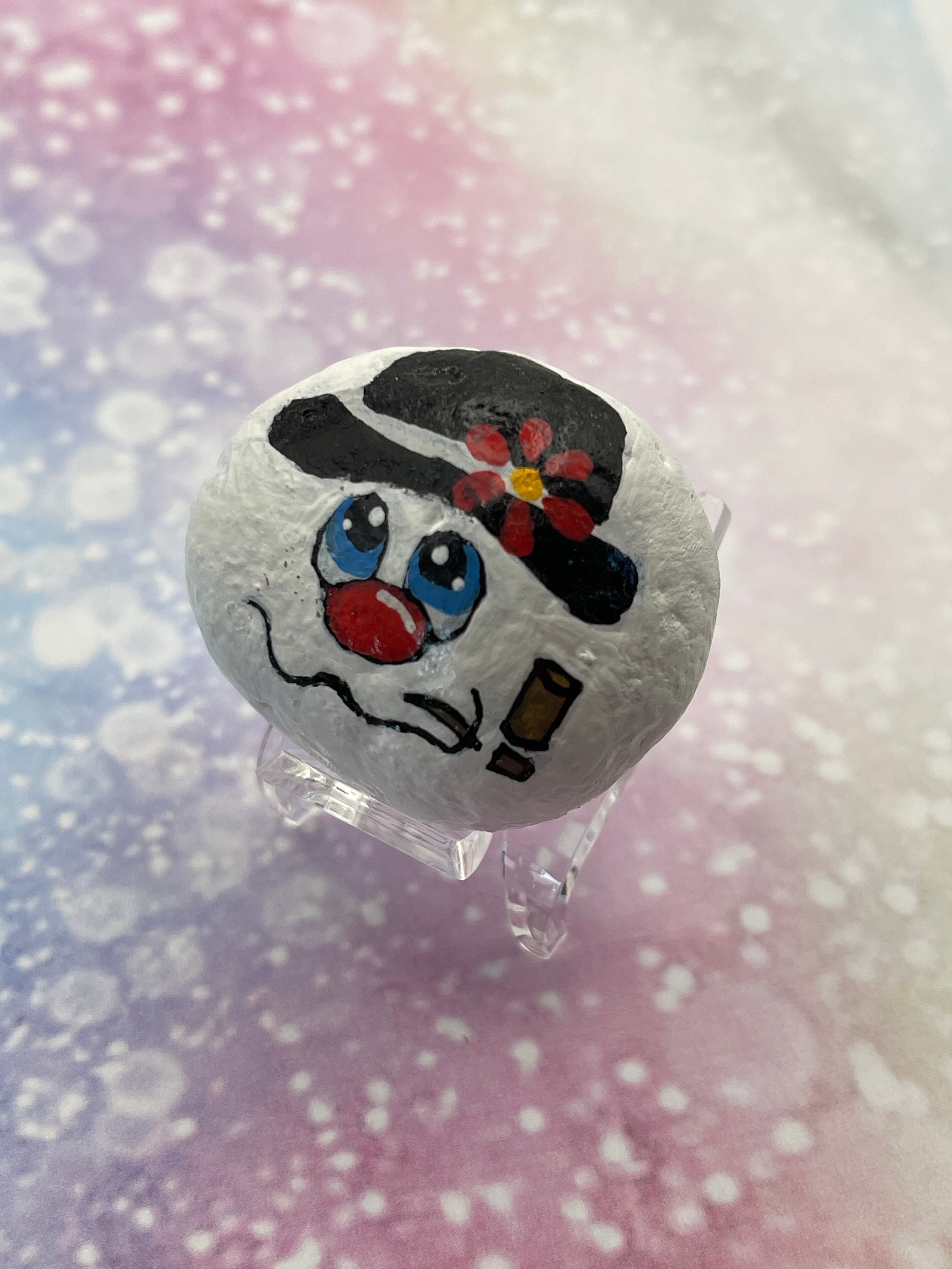 Whimsical Snowman With Pipe, Christmas Winter, Painted Rock, Stocking ...
