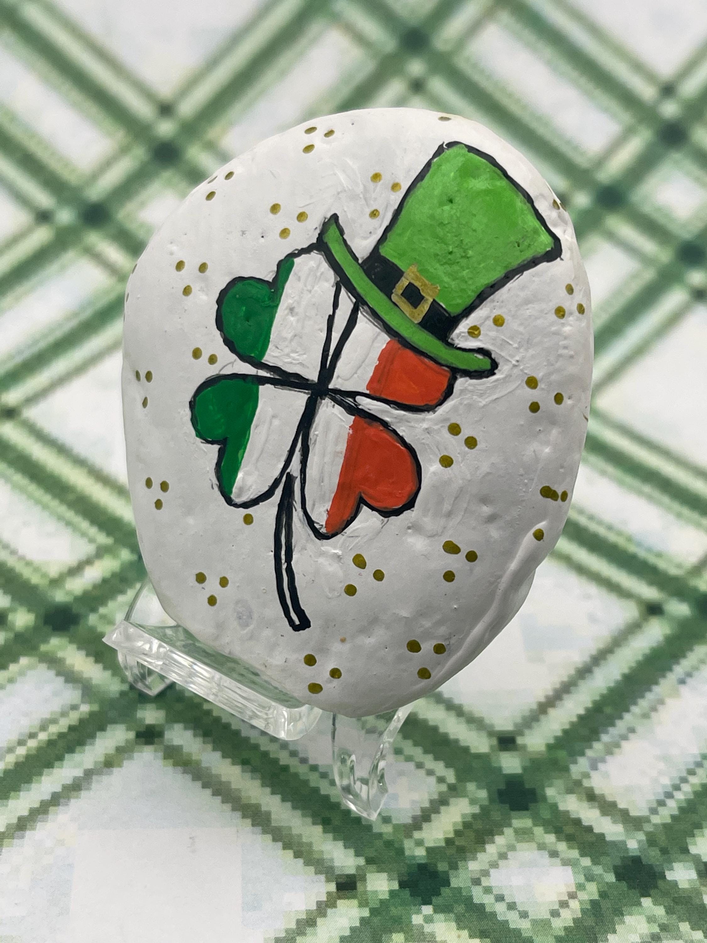 Irish Flag Shamrock Wearing Leprechaun Hat, St. Patrick's Day Decor ...