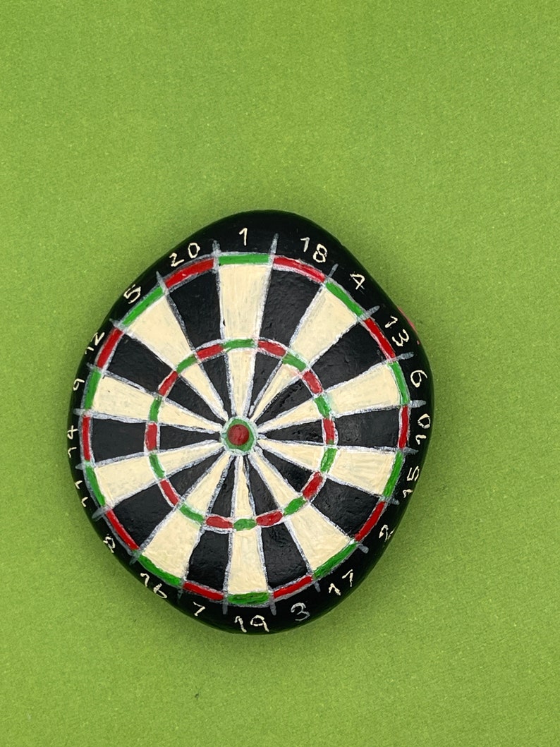 Dart Board, Bar Games, Sports Painted Rock, Painted Stone Art - Etsy