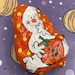 Whimsical Ghost With Pumpkin, Halloween Pebble Art, Hand Painted Rock ...