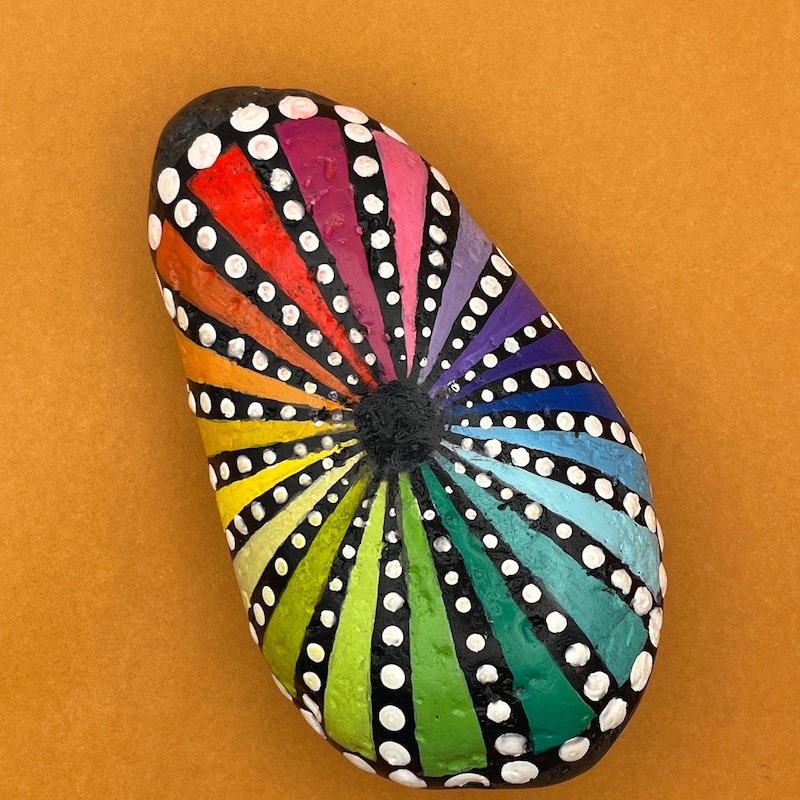 Mandala Rainbow Stone - Etsy