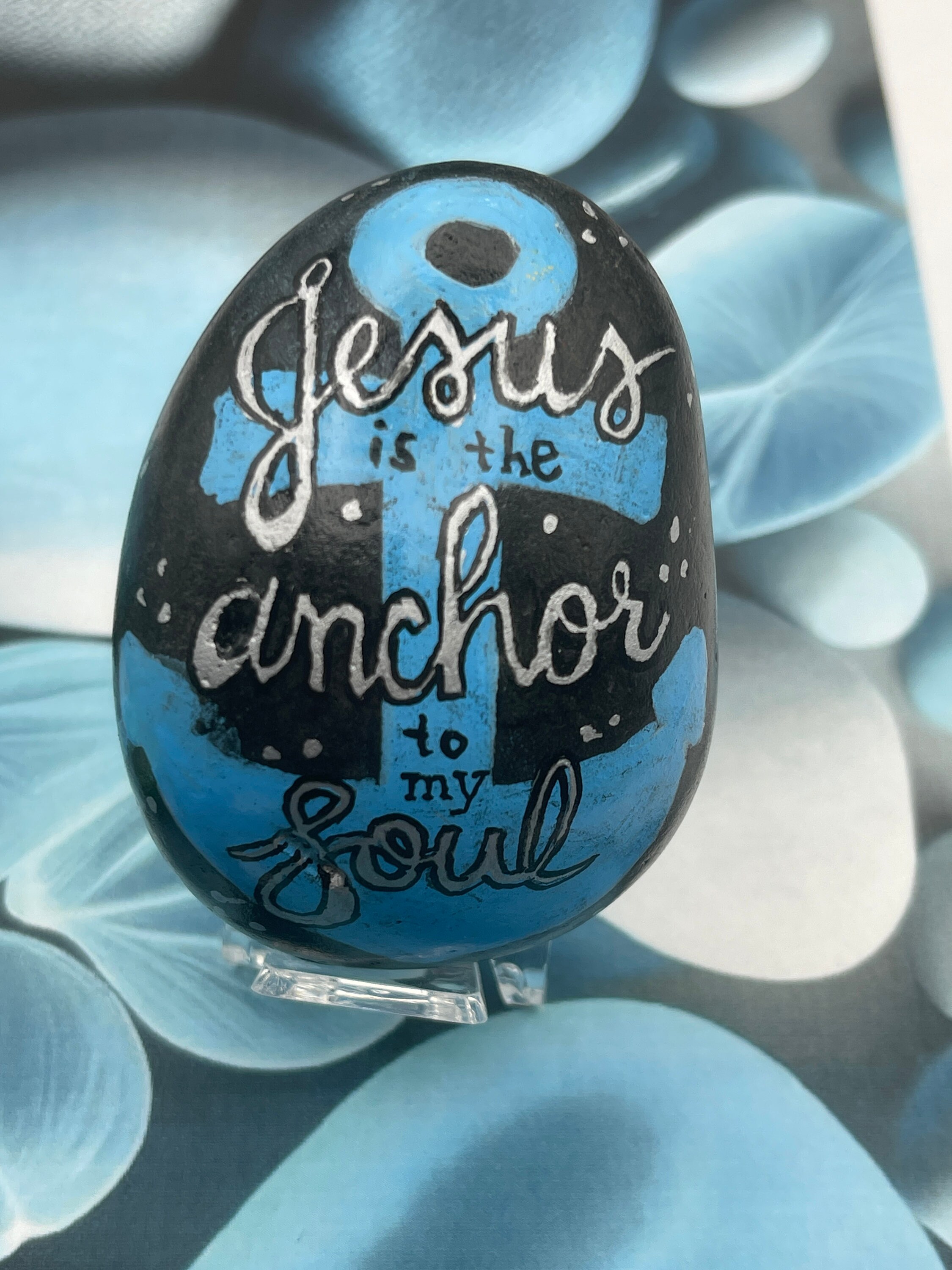 Jesus is the Anchor to My Soul, Inspirational Painted Rock, Religious ...