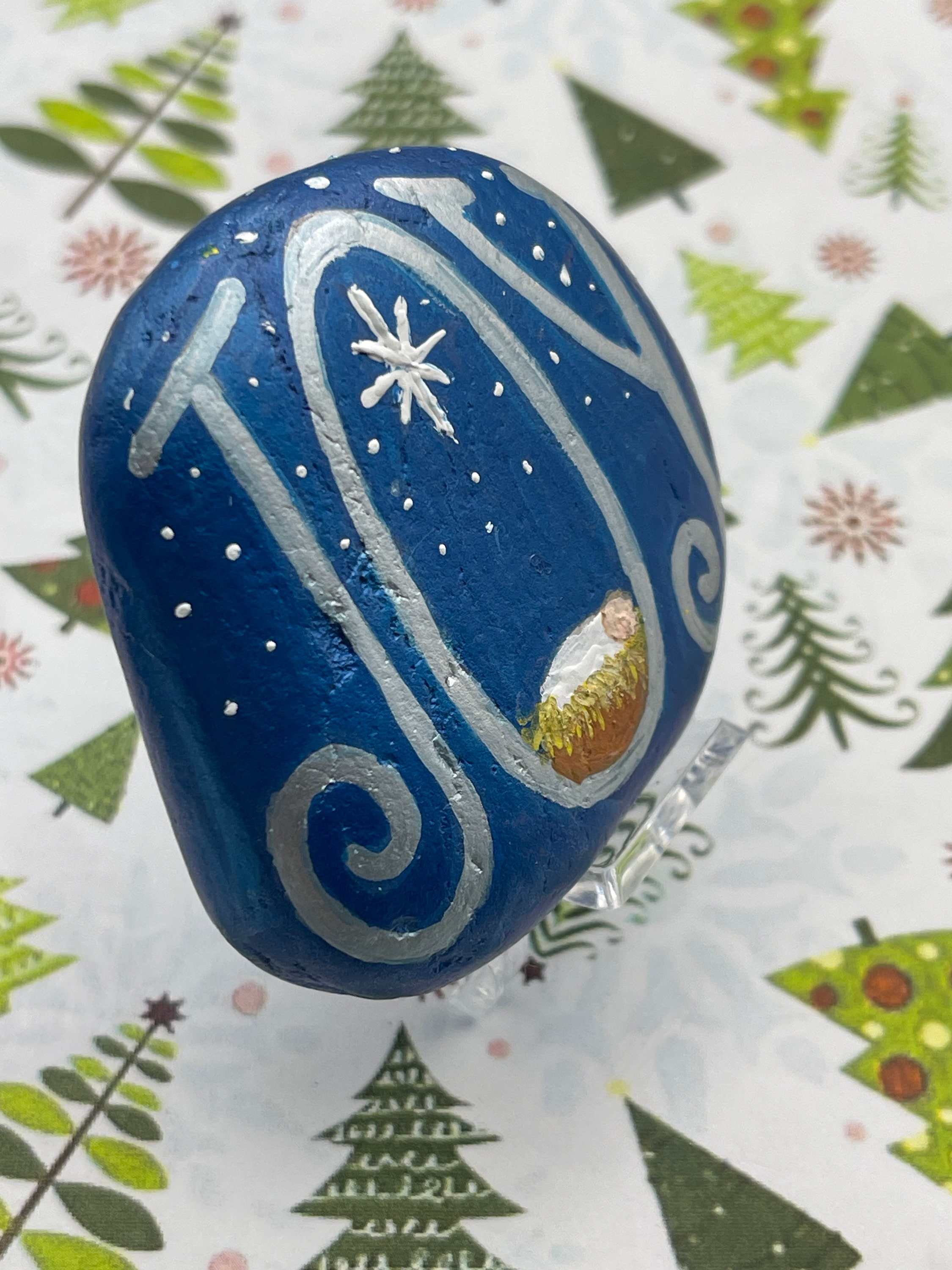 Joy With Baby Jesus in Crib Star of Bethlehem Winter Decor - Etsy