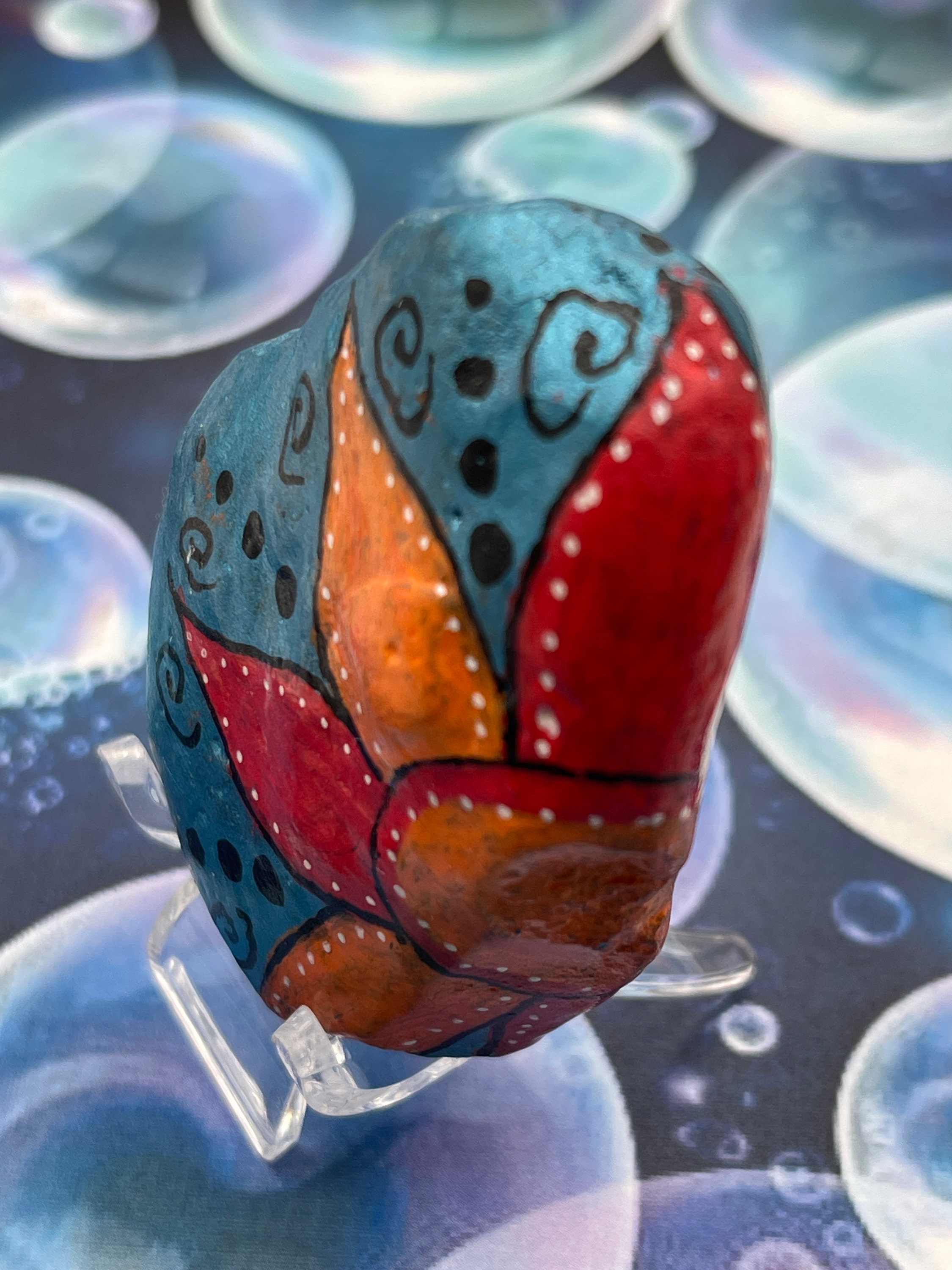 Orange and Red Flower, Painted Rock, Stone Painting, Kindness Rocks - Etsy