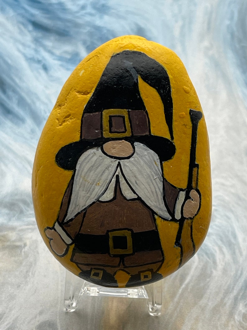 Thanksgiving Pilgrim Gnome, Hand Painted Rock, Autumn Stone Art, Fall ...