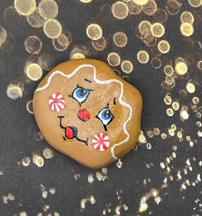 Gingerbread With Peppermint Cheeks, Winter Decor, Christmas Gift ...