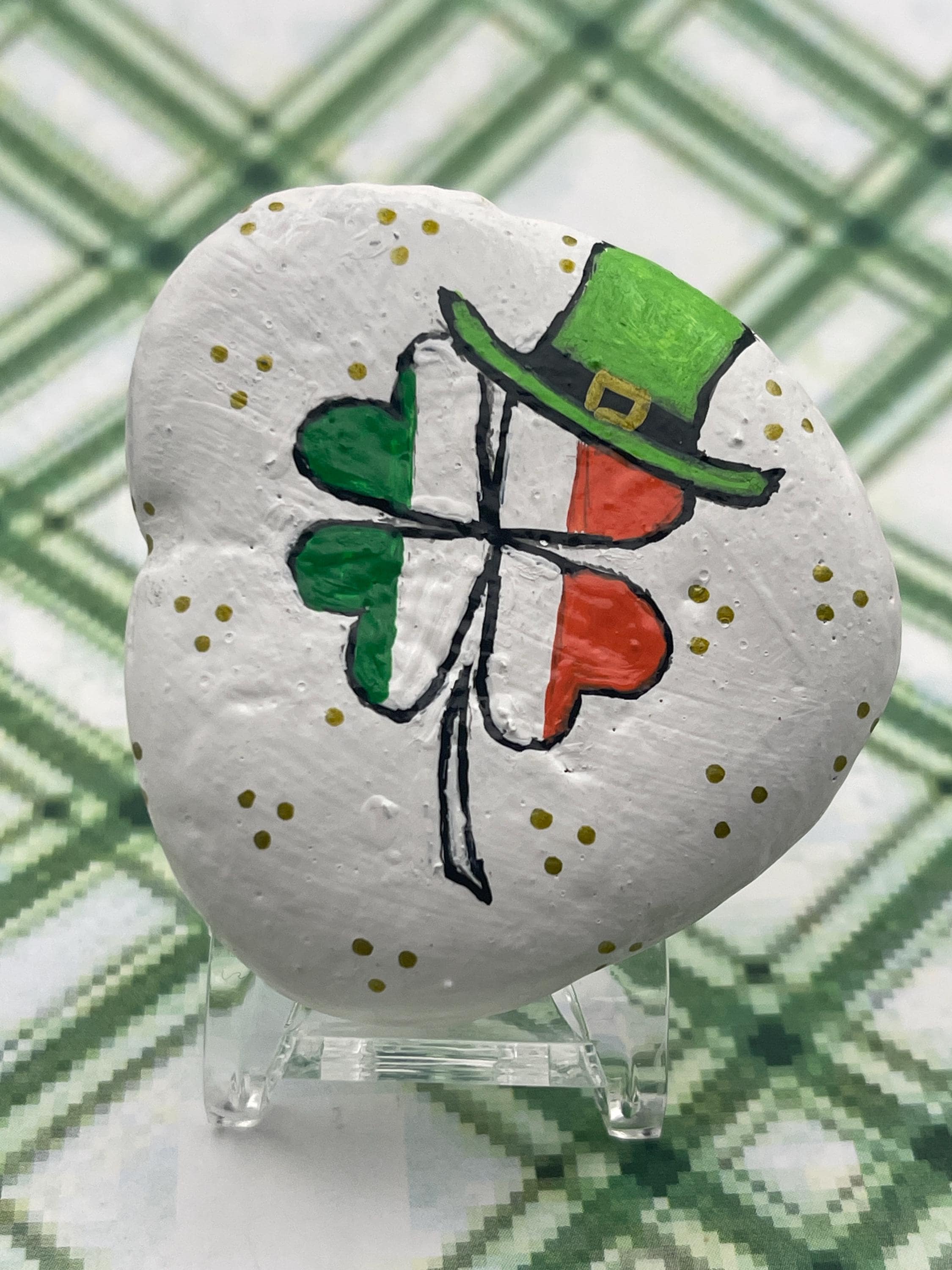 Irish Flag Shamrock Wearing Leprechaun Hat, St. Patrick's Day Decor ...