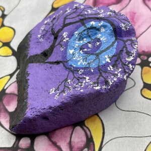Silhouette Tree With Moon, Rock Painting, Stone Art - Etsy