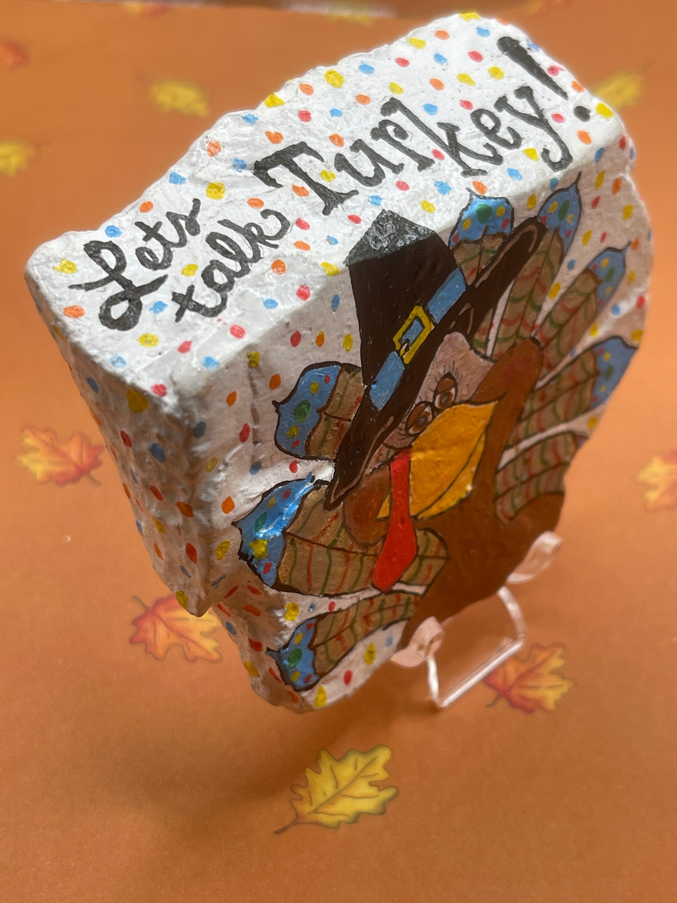 Let's Talk Turkey, Thanksgiving Turkey Pilgrim, Fall Decoration, Hand ...