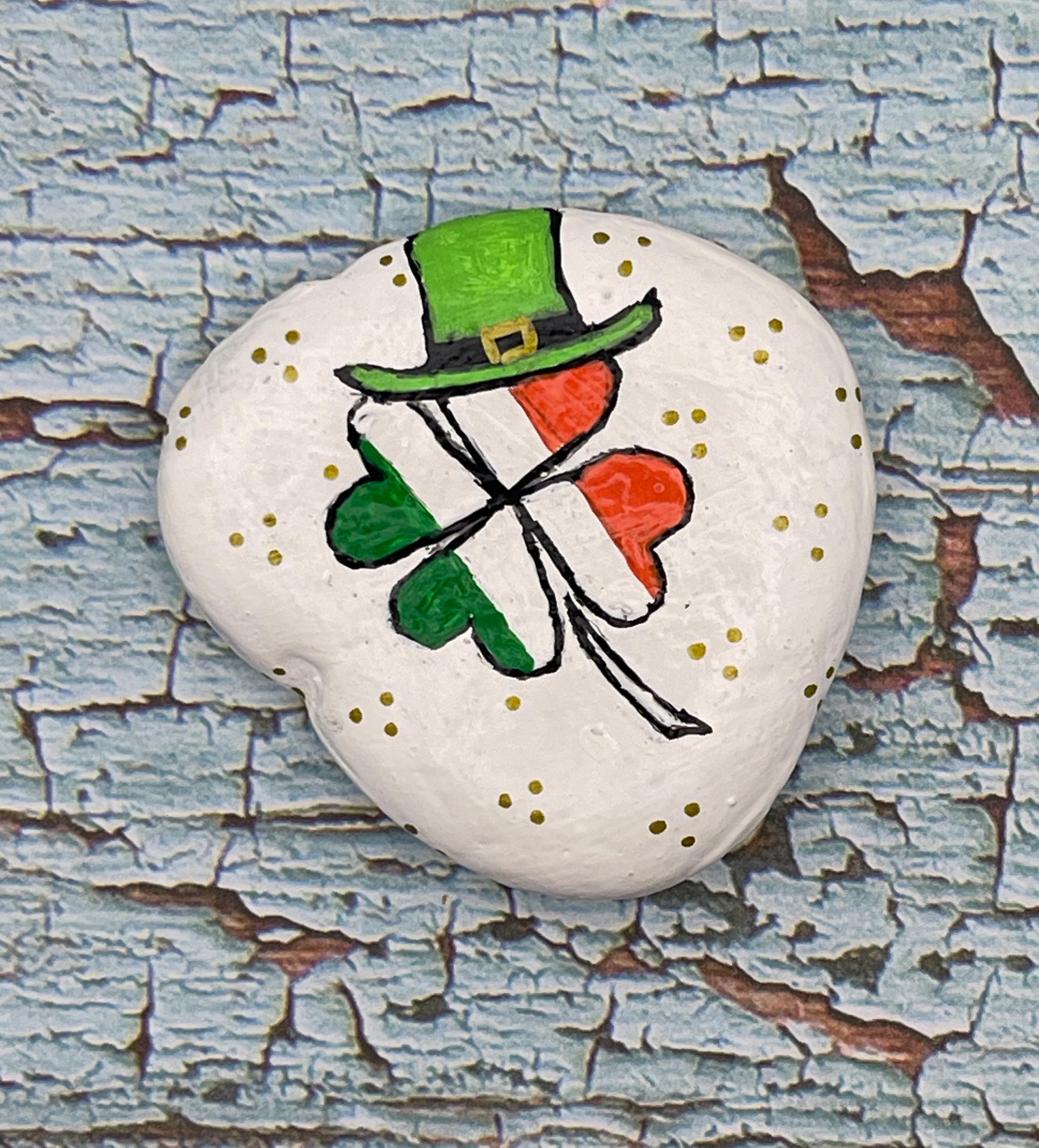 Irish Flag Shamrock Wearing Leprechaun Hat, St. Patrick's Day Decor ...