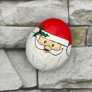 Cute Whimsical Santa Claus, Christmas Holiday, Painted Rock, Pebble Art ...