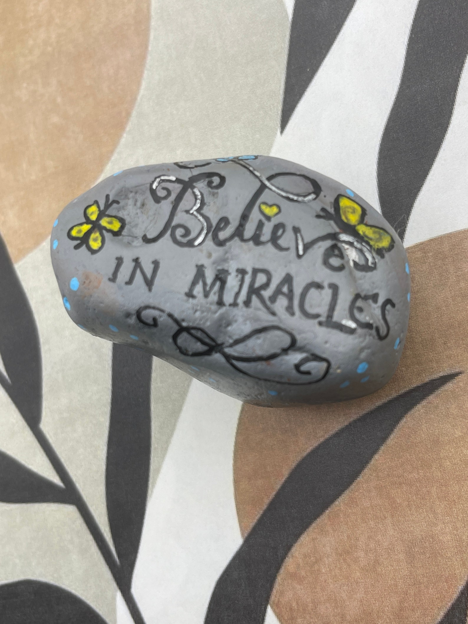 Believe in Miracles, Butterflies, Inspirational Painted Rock ...