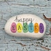 Happy Easter Rock Art on Pastel Eggs, Easter Stone Decor, Hand Painted ...