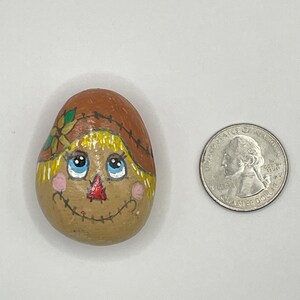 Cute Scarecrow, Fall Decor, Thanksgiving Art, Hand Painted Rock, Pebble ...