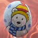Polar Bear Wearing Scarf and Snow Hat, Christmas Gift, Winter Hand ...