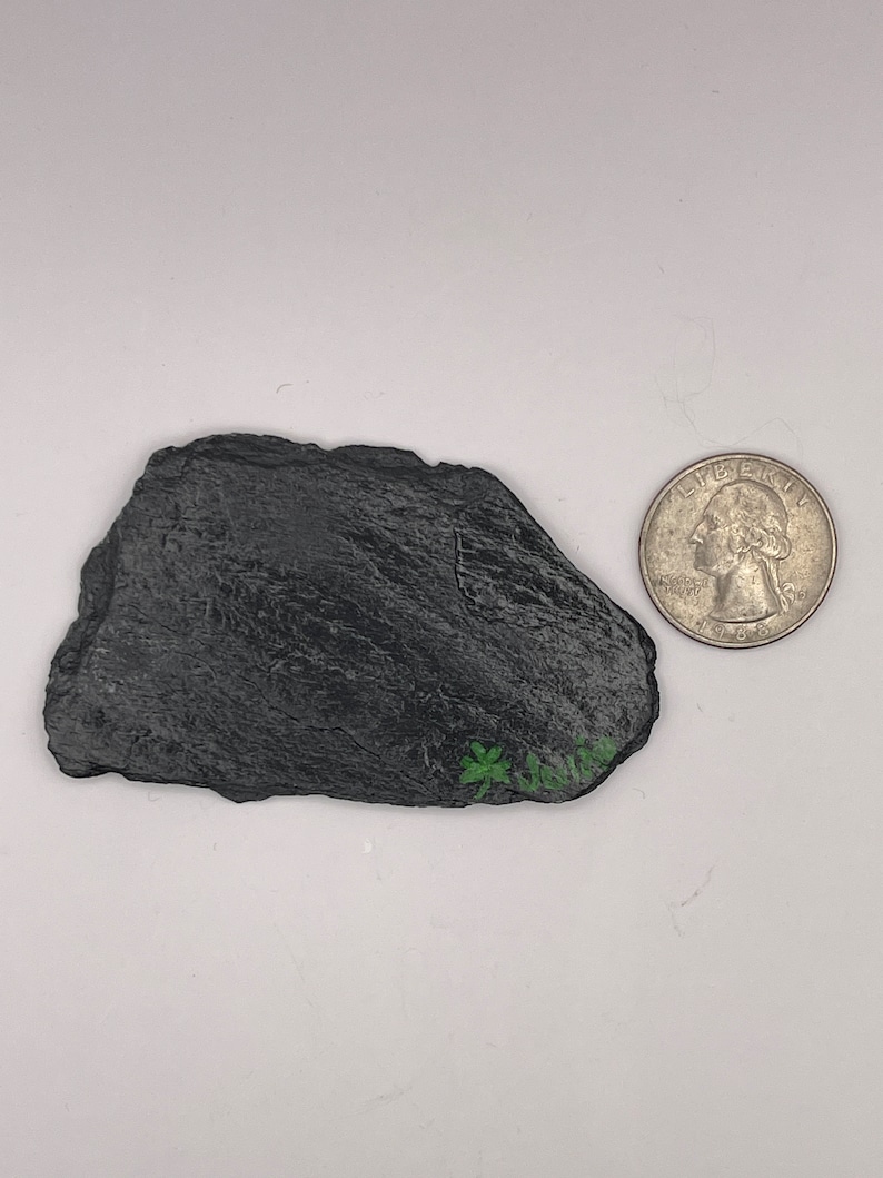 Four Leaf Clover Natural Slate Stone, St. Patrick's Day Decor, Painted ...