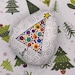 Dot Art Love Colorful Christmas Tree, Holiday Painted Rock, Stone Art ...