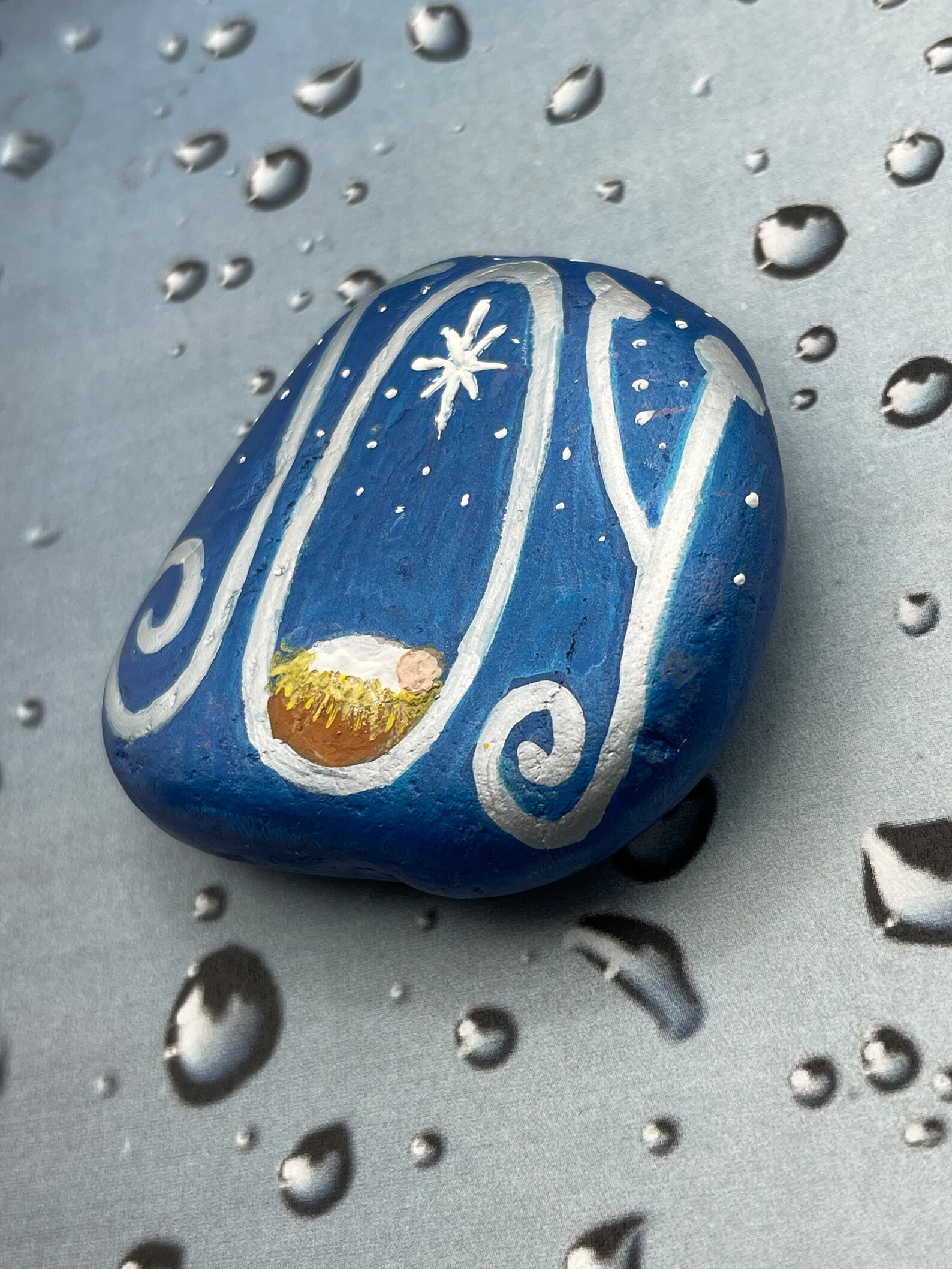 Joy With Baby Jesus in Crib Star of Bethlehem Winter Decor - Etsy