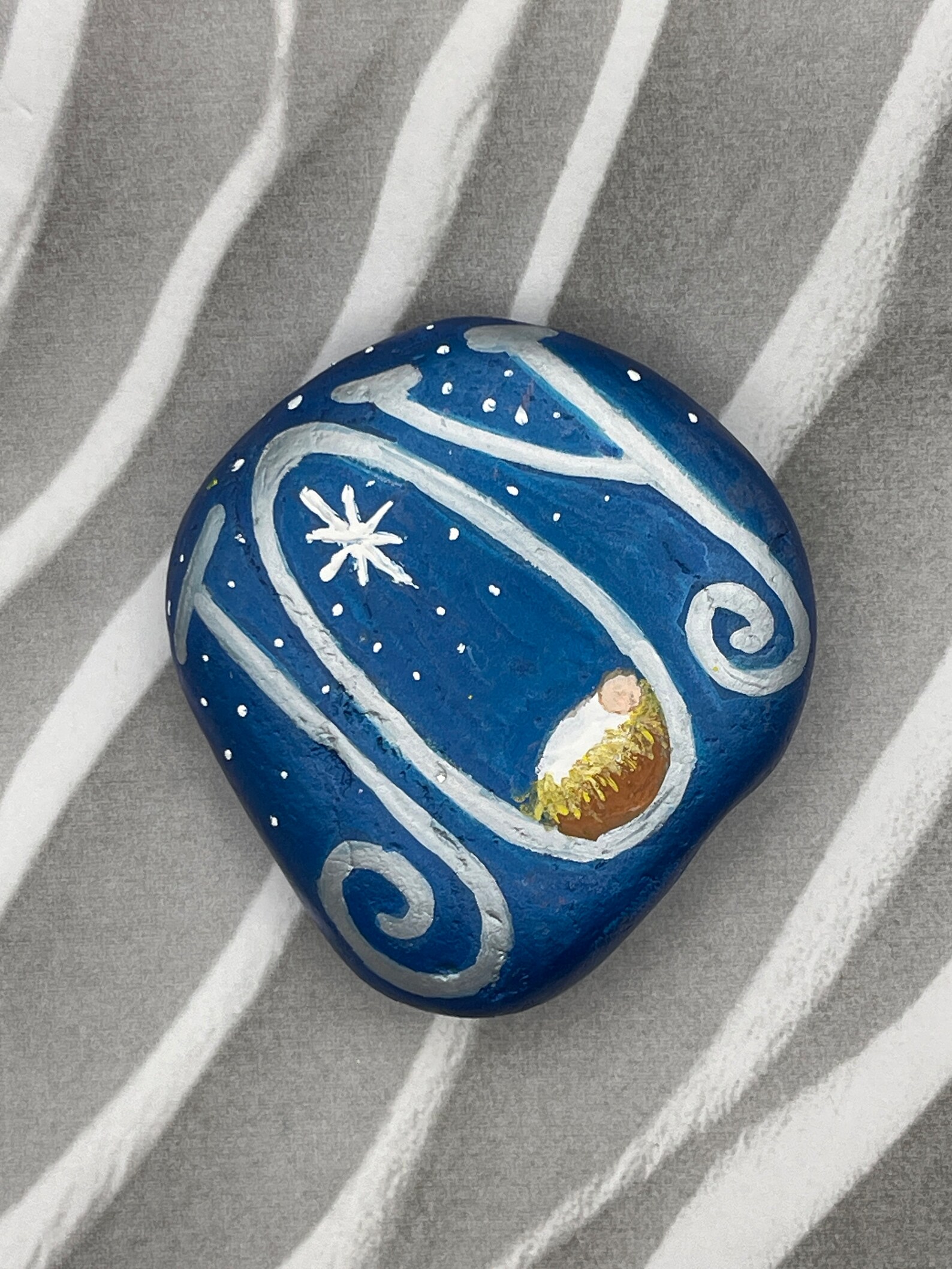 Joy With Baby Jesus in Crib Star of Bethlehem Winter Decor - Etsy