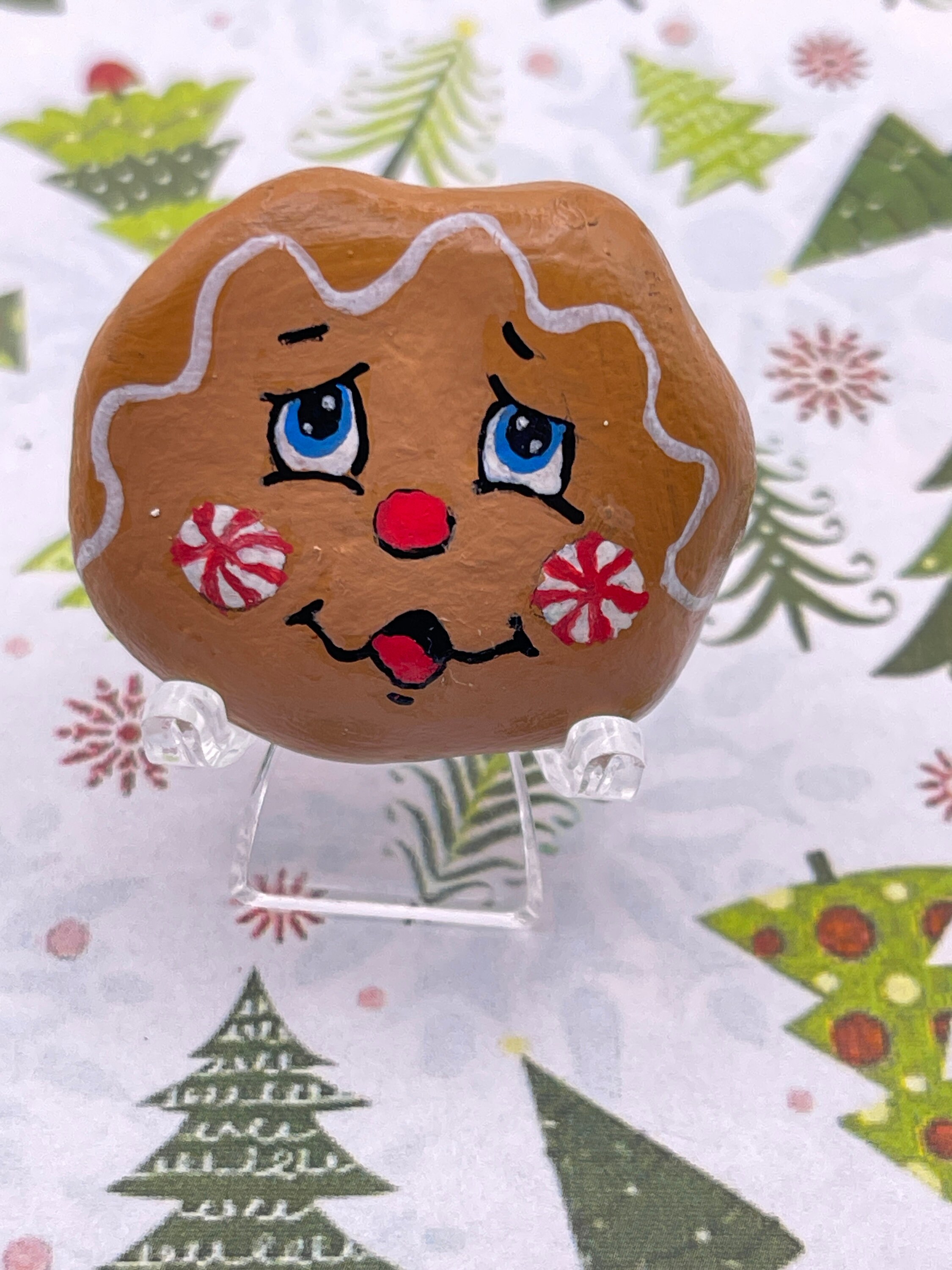 Gingerbread With Peppermint Cheeks, Winter Decor, Christmas Gift ...
