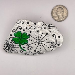 Black and White Abstract Art With Green Clover, St. Patrick's Day ...