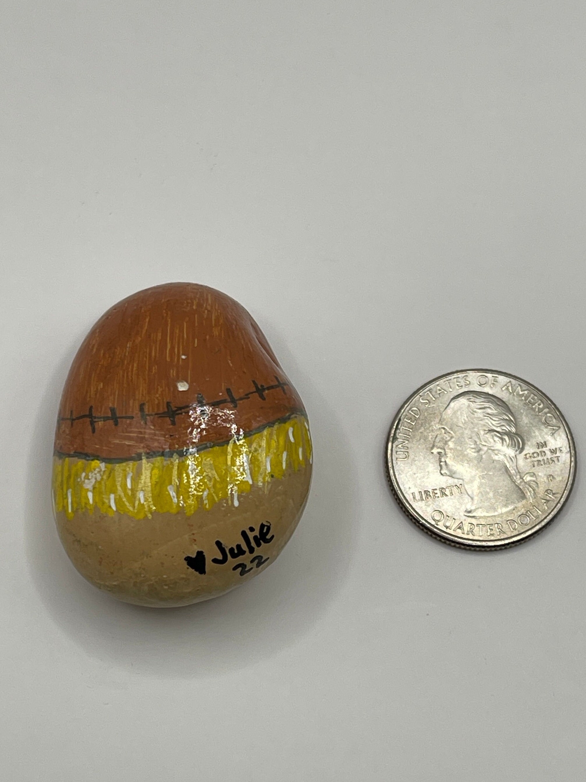 Cute Scarecrow, Fall Decor, Thanksgiving Art, Hand Painted Rock, Pebble ...
