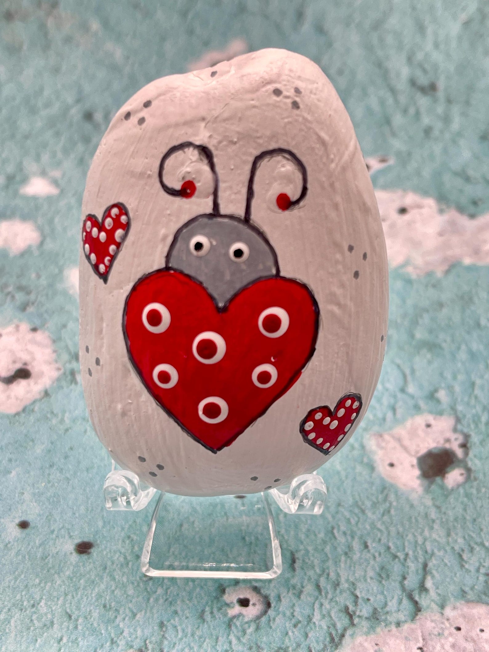 Adorable Heart Shaped Love Bug, Unique Valentine Gift, Painted Rock - Etsy
