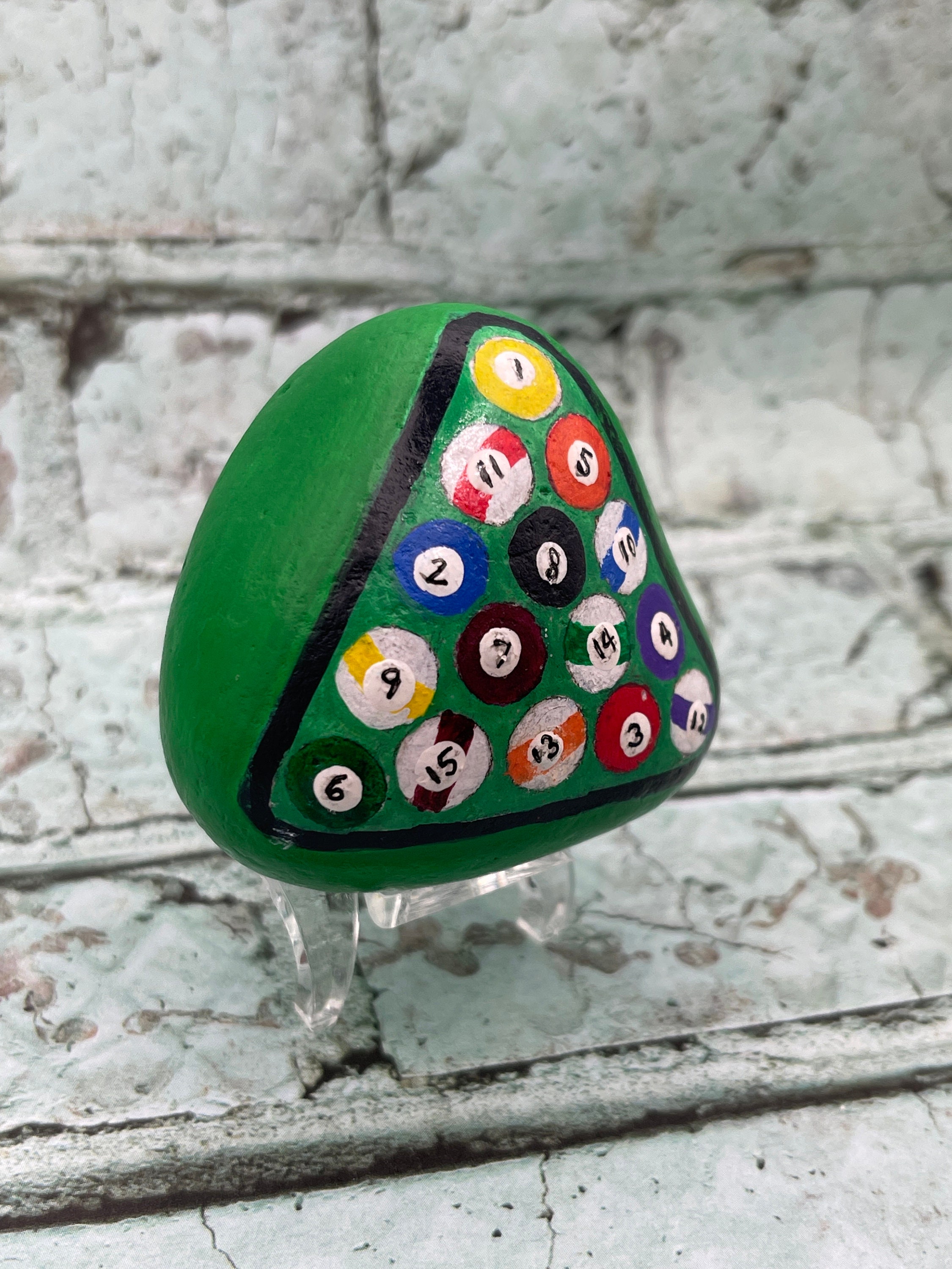 Billiards Balls in Rack, Pool Eight Ball, Bar Games, Sports Painted ...