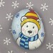 Polar Bear Wearing Scarf and Snow Hat, Christmas Gift, Winter Hand ...