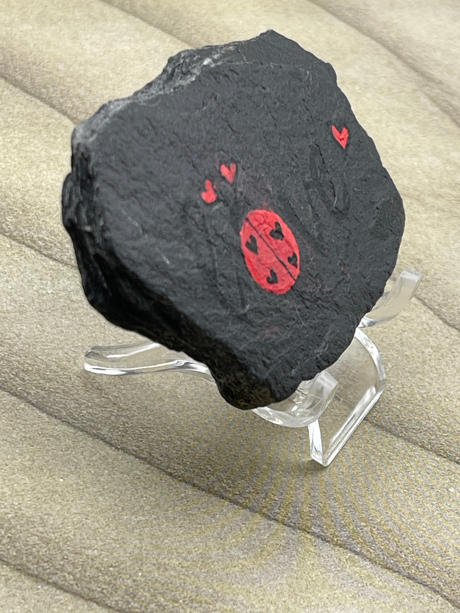 Ladybug Love Bug on Natural Slate Stone, Valentine Gift, Painted Rock ...
