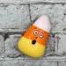 Cartoon Surprised Face Candy Corn, Hand Painted Halloween Rock ...