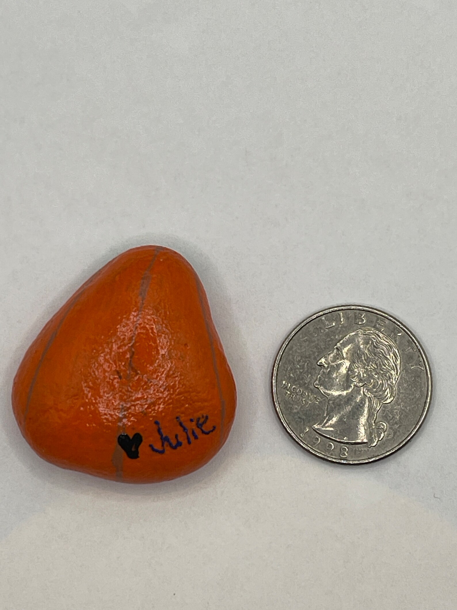 Whimsical Winking Orange Pumpkin, Hand Painted Rock, Fall Art ...