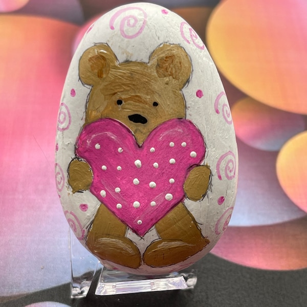 Painted Heart Rock - Etsy