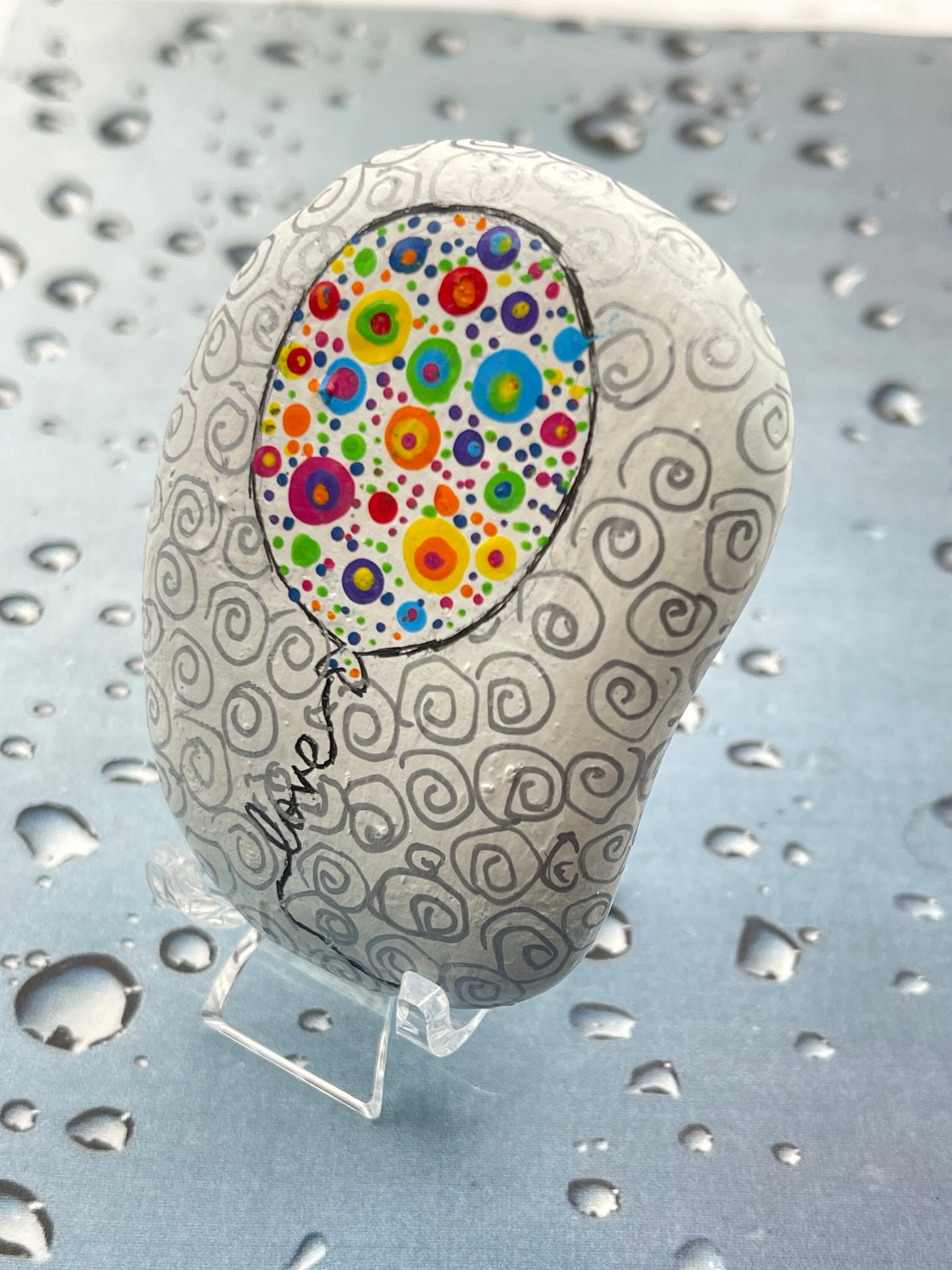 Love Balloon, Dot Art, Be My Valentine, Painted Rock, Pebble Art - Etsy