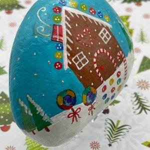 Cute Gingerbread House, Winter Decor, Painted Rock, Christmas Gift - Etsy