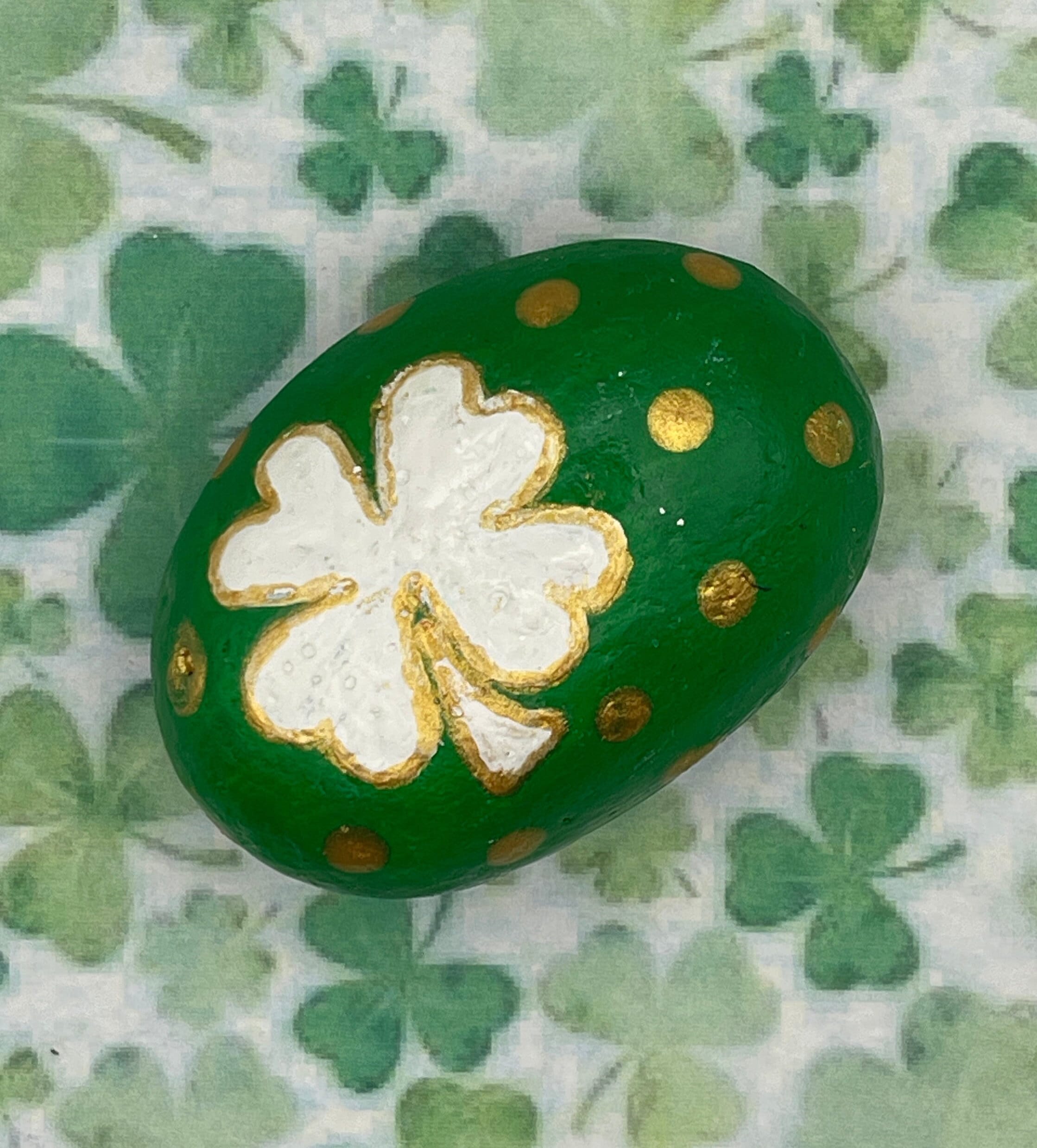 Four Leaf Clover With Gold, St. Patrick's Day, Irish Decor, Painted ...