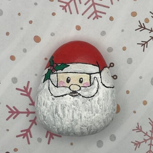 Cute Whimsical Santa Claus, Christmas Holiday, Painted Rock, Pebble Art ...