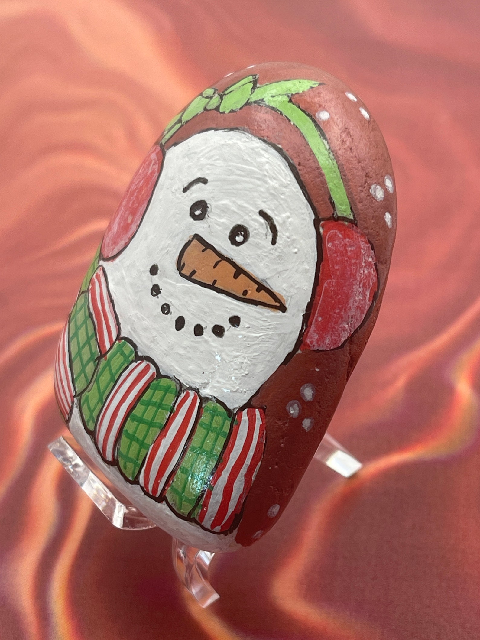 Winter Snowman With Earmuffs and Scarf Christmas Holiday - Etsy