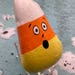 Cartoon Surprised Face Candy Corn, Hand Painted Halloween Rock ...