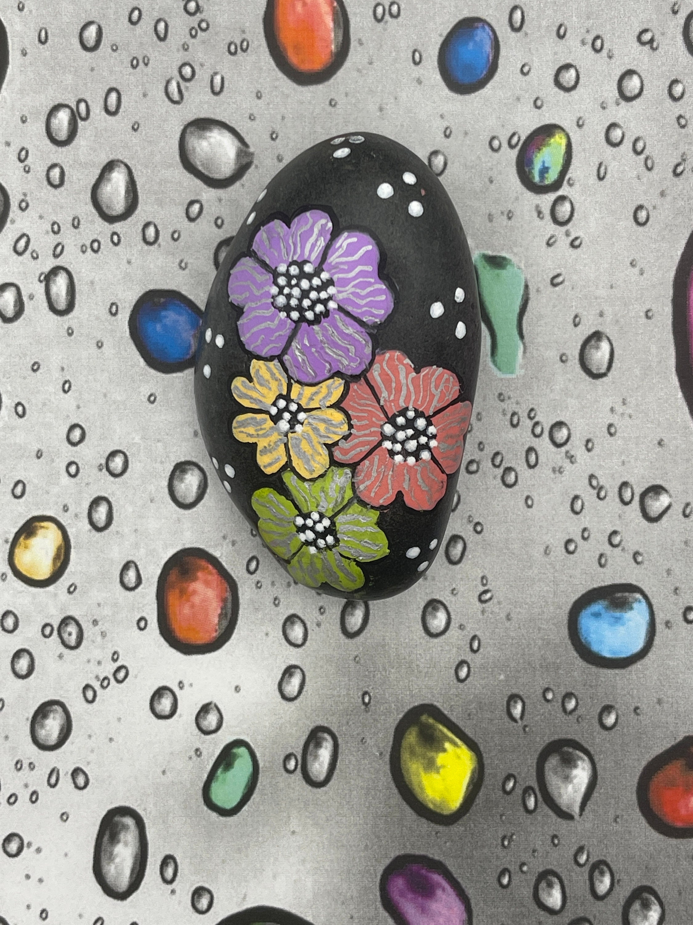 Pastel Flowers, Pebble Art, Painted Rock - Etsy